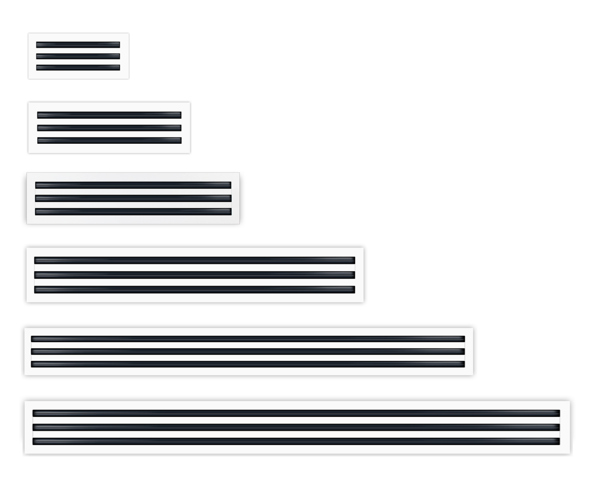 3 Slot - Triple Slot - Linear Slot Diffusers - White